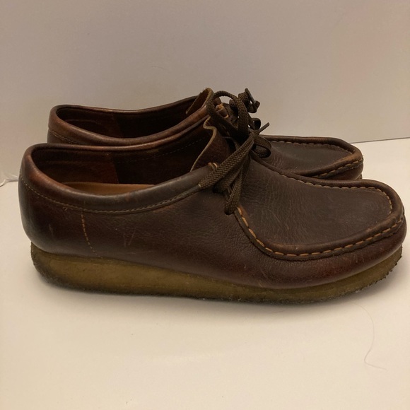 Clarks | Shoes | Clarks Wallabee Rich Brown Leather Natural Crepe Sole ...